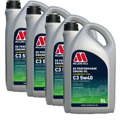 5w40 Fully Synthetic Engine Oil Millers EE Performance 5w40 C3 4x5L