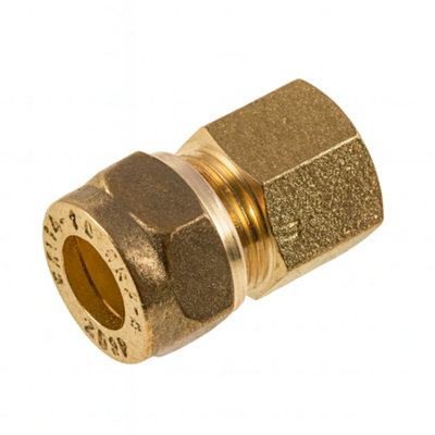5x 10mm x 1/4" Compression to Female Iron Coupling - Brass DZR Pipe ...