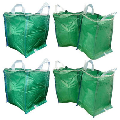 5x 120 Litre Reusable Heavy Duty Green Garden Plant, Grass & Leaves ...