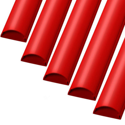 5x 1m (5m) 30mm x 15mm Red HDMI Optical AV PC Cable Trunking Conduit Cover