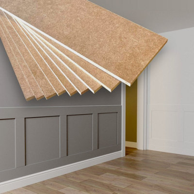 5X (2.4m) MDF Wall panel strips 90mm x 9mm | DIY at B&Q