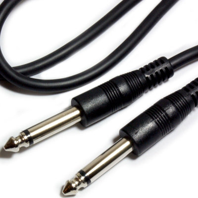 5x 20m 6.35mm Mono Male to Male Guitar Cable 1/4" Instrument Audio Jack ...