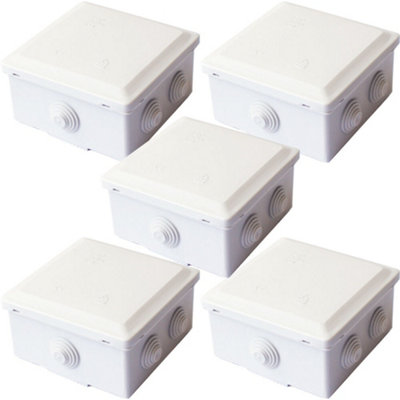 5x 30A 5 Way Outdoor Junction Box Enclosure Mains Power Terminal IP55 3 ...