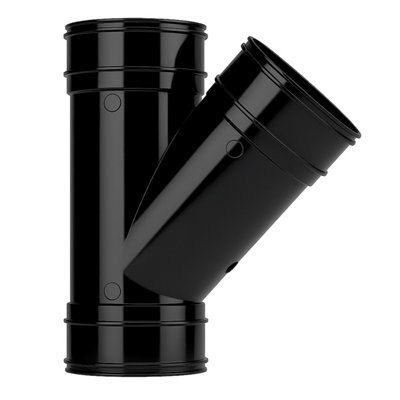 5x 43mm 45 Degree Solvent Weld Tee Black Plastic Waste Pipe Branch