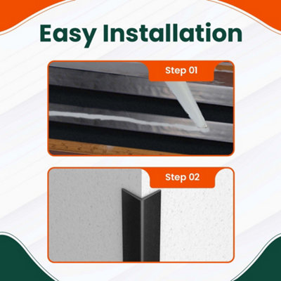 5X BLACK 50 X 50MM PLASTIC ANGLE TRIM 1 METRE UPVC TRIM FOR EDGES ...