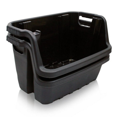 5x Heavy Duty Stacking Box Crate Veg Recycling Storage Box Home Tool ...