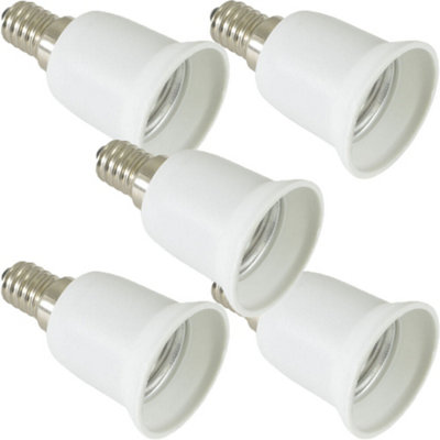 5x Light Bulb Adapter E14 Mini Edison to E27 Screw Type SES Converter ...