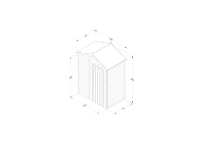 5x3 4LIFE Apex Shed 25yr Guarantee Overlap Pressure Treated - Single ...