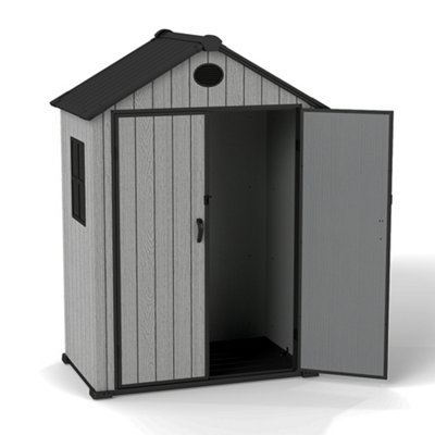 5x3FT Apex Roof Garden Tool Shed Plastic Shed with Double Outward ...