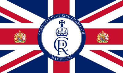 5x3FT Union Jack Flag New King Charles III Cypher British Sovereign Coronation | DIY at B&Q