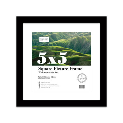 5x5" Black Picture Frame - 5x5" Square Frame with 4x4" Mount for 5x5 ...