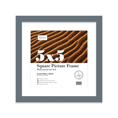 5x5" Grey Picture Frame - 5x5" Square Frame with 4x4" Mount for 5x5 ...