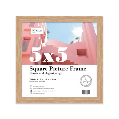 5x5 Oak Picture Frame (12.7 x 12.7cm) Poster, Photo, Artwork, Gallery ...