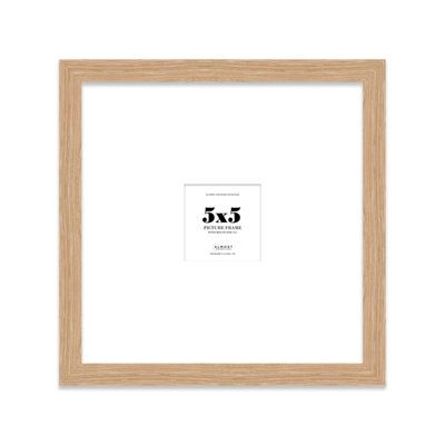 5x5" Oak Picture Frame - 5x5" Square Frame with 1x1" Mount for 5x5"/1x1 ...