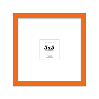 5x5" Orange Picture Frame - 5x5" Square Frame with 2x2" Mount for 5x5 ...