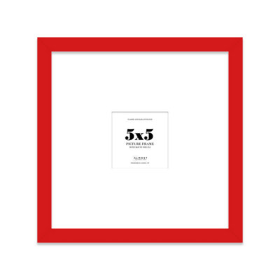 5x5" Red Picture Frame - 5x5" Square Frame with 2x2" Mount for 5x5"/2x2 ...