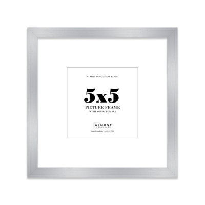 5x5" Silver Picture Frame - 5x5" Square Frame with 3x3" Mount for 5x5 ...
