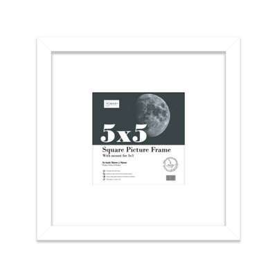5x5" White Picture Frame - 5x5" Square Frame with 3x3" Mount for 5x5 ...