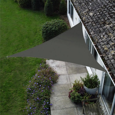 5x5x5m Triangle Charcoal Premium Waterproof Sail Shade