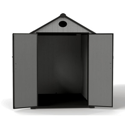 5x7FT Apex Roof Garden Tool Shed Plastic Shed with Double Outward ...