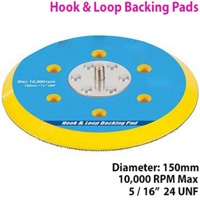 6" (150mm) Dual Action Hook & Loop Backing Pad Orbital Sanding/Polish Disc Plate
