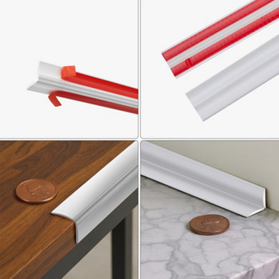 6.1m Self Adhesive Flexible Corner Trim Wall Moulding Trim Tape in White