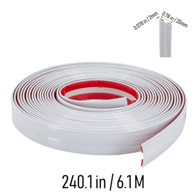 6.1m Self Adhesive Flexible Corner Trim Wall Moulding Trim Tape in White