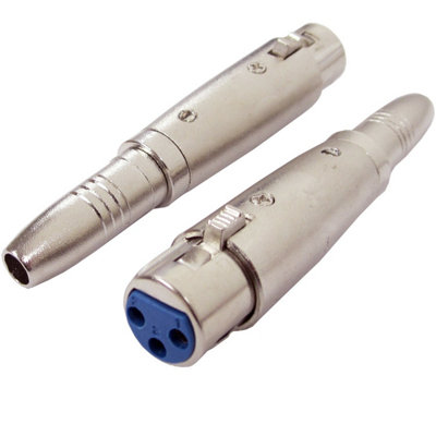 6.35mm 1/4" Stereo Female Jack To 3 Pin XLR Socket Cable Adapter TRS ...