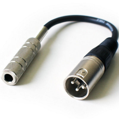 6.35mm 1/4" Stereo Female Jack to XLR 3 Pin Male Adapter Cable Lead PA ...