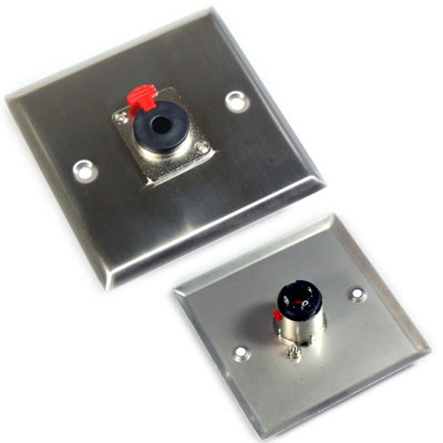 6.35mm 1/4" Stereo Female Wall Face Plate Outlet Module Jack Socket TRS ...
