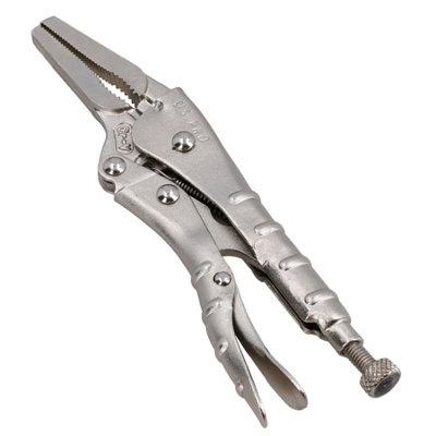 6.5" (165mm) Long Nose Straight Locking Pliers Mole Grips With Ribbed ...