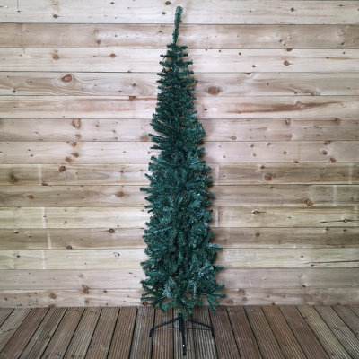 6.5ft (2m) Premier Plain Green Pencil Style PVC Spruce Pine Slim ...