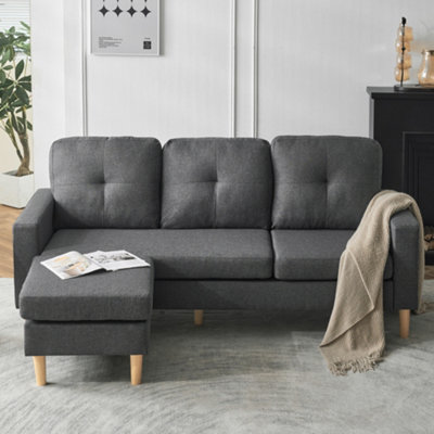 6.5ft 3 Seater Sofa, Multi-functional Toffee Seat with Removable ...