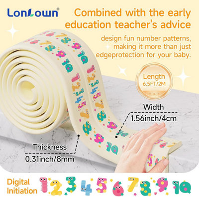 6.6 foot Soft Protective Foam Pad for Furniture Edges and Corner Guards ...