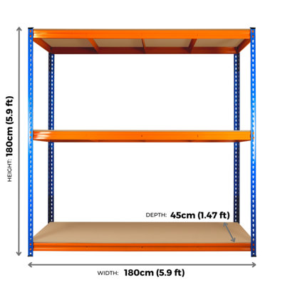 6 Bays of 3 Tier ULTRA HEAVY DUTY Storage Racking 1800h x 1800w x 450d ...