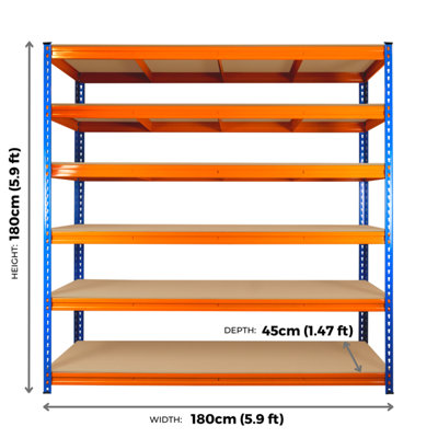 6 Bays of 6 Tier ULTRA HEAVY DUTY Storage Racking 1800h x 1800w x 450d ...
