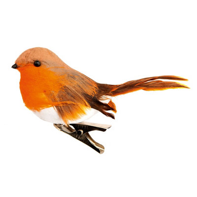 6 Clip On Christmas Robins Cute Festive Xmas Tree Bird Decoration ...