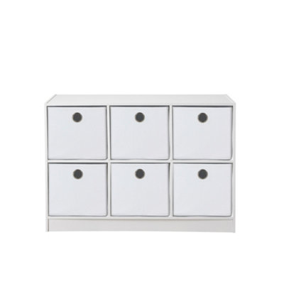 6 Cube Storage Unit with 6 x White storage boxes | DIY at B&Q