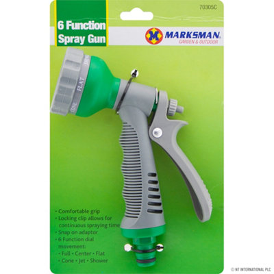 6 Dial Garden Hose Pipe Spray Gun Grip Handle Multi Pattern Water ...