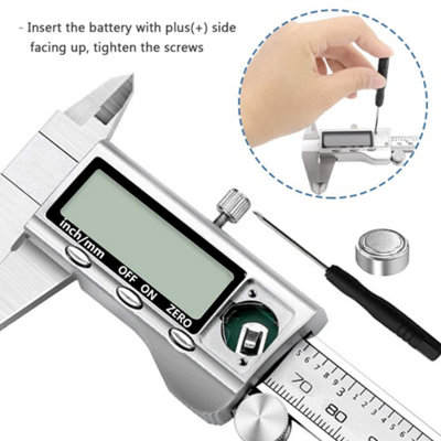 6 Digital Vernier Caliper 150mm Stainless Steel Micrometer with LCD Display,High Precision ...