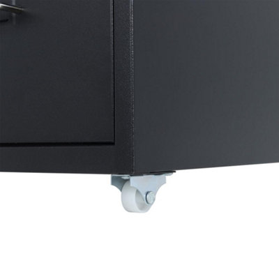 6 Drawers Black Vertical Mobile Metal File Cabinet Bedside Table with ...