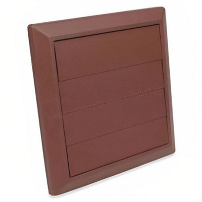 6" External Gravity Flap Shutter Brown