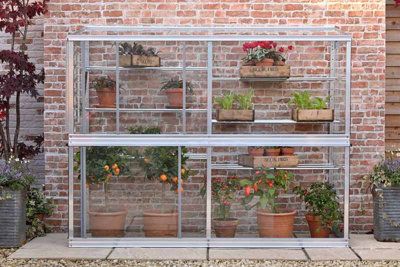 6 Feet Wall Frame/Growhouse with 6 Shelves- Aluminium/Glass - L183 x ...