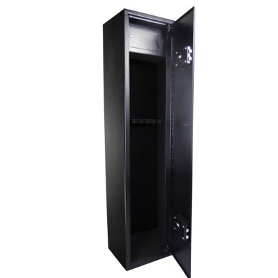 6-Gun Rifle Cabinet Extra Deep Safe with Built-In Ammo Box & Police ...