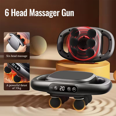 6 Head Massage Gun Six Rod Technology 9 Modes 9 Intensity Levels Full ...
