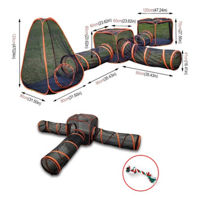 6 In 1 Pet Cat Playpen Outdoor Play Tent Tunnel Cube Compound House ...