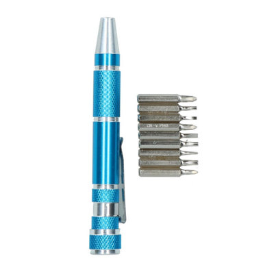 6 in 1 Precision Screwdriver Phillips Slotted Flathead Push Up Design ...