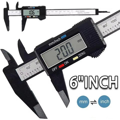 6 INCH DIGITAL VERNIER CALIPER 150MM STAINLESS STEEL MICROMETER ...