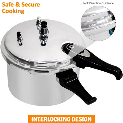 6 Litre Dual Handle aluminum Pressure Cooker Kitchen Catering Cookware