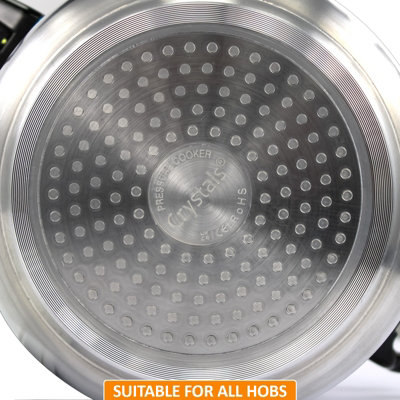 6 Litre Dual Handle aluminum Pressure Cooker Kitchen Catering Cookware